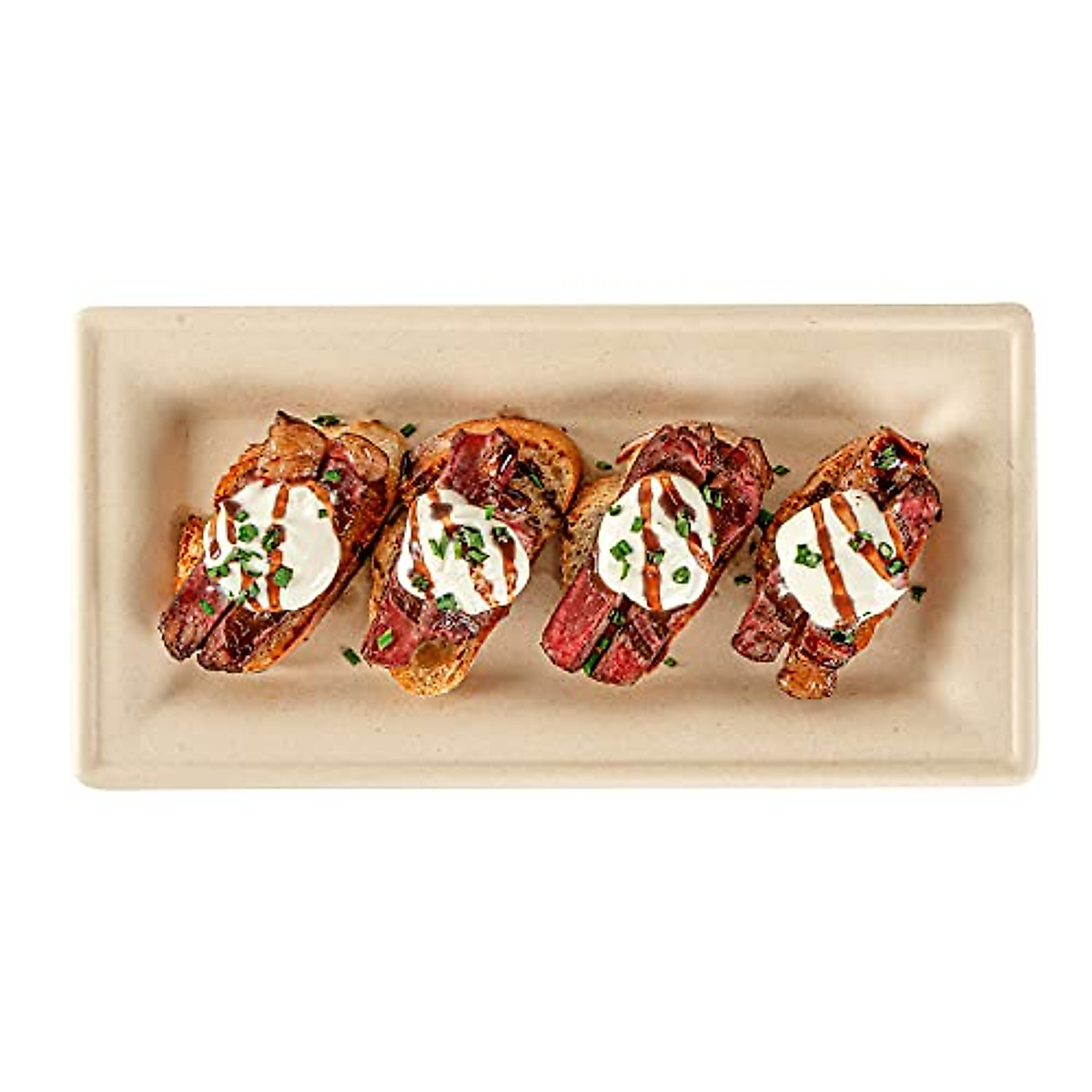 Restaurantware Pulp Safe No PFAS Added 10 x 5.1 Inch Rectangle Plates 100 Disposable Plates - Home Compostable Microwavable And Freezable Bagasse Plates For Hot And Cold Foods