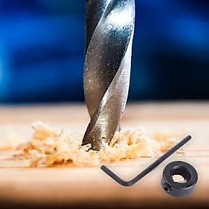 3/8" Twist Step Drill Bit Hex Shank Pocket Hole Drill Bit with Adjustable Depth Stop Collar for Pocket Hole Jig Kit