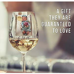 Personalized 16oz Photo Picture Print Stemmed Wine Glass - New Mom Gifts, Unique Gift for Mother's Day, Postpartum Gifts, Women After Birth, First Time Mom and Dad, New Parents, Her Mama Mommy, Baby