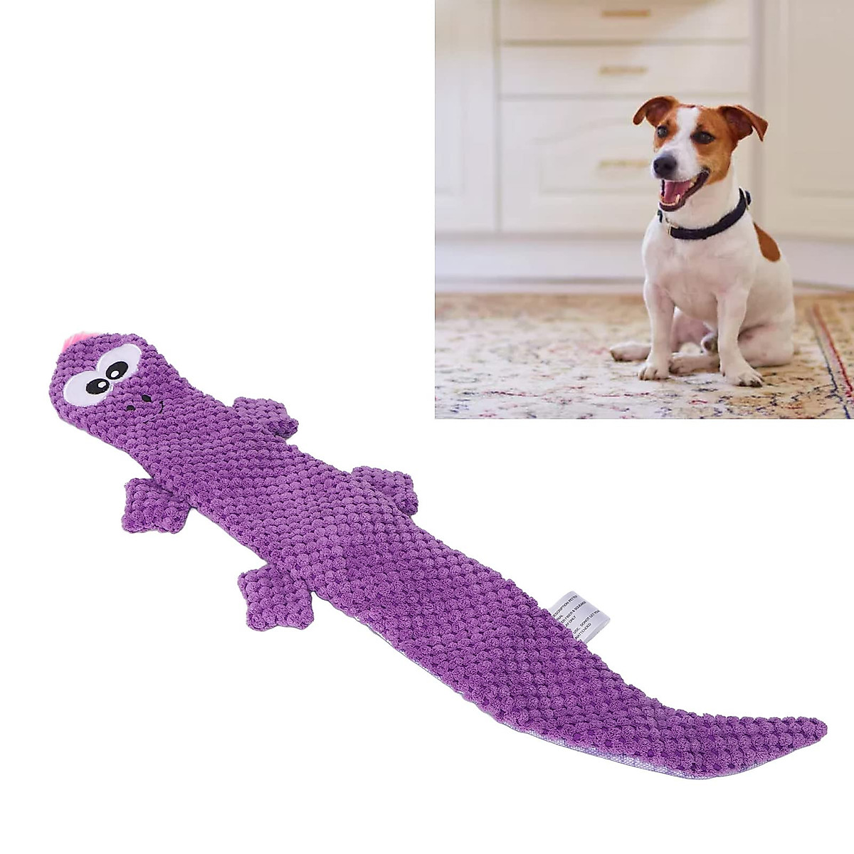 BORDSTRACT Interactive Squeaky Lizard Dog Toy, Engaging Chewable Fun for Dogs, Promotes Dental Health and Anxiety Relief(Purple)