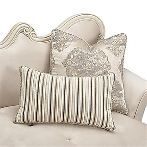 Michael Amini Lavelle Classic Pearl Traditional Velvet Settee in Ivory