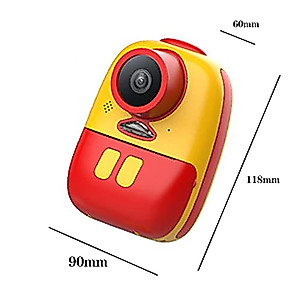 Damian-Sewing Kids Instant Print Camera Kids Camera with 2”HD Large Screen, Zero Ink Digital Camera with Thermal Printing Paper and Cartoon Stickers, Children Toy Camera (Color : Red)