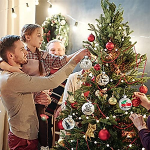 KIMOBER 24PCS Plastic Discs Ornaments,3.15 Inch Clear Flat Sphere Fillable Hanging Ornament Ball for DIY Craft Xmas Tree Decoration