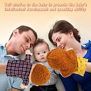 6 Pcs Family Hand Puppets 12 Inch Grandparents, Mom & Dad, Brother & Sister Plush Hand Puppet Toys Role-Play Toy Puppets for Kids Storytelling Imaginative Pretend Play Teaching Preschool(6 Family A)