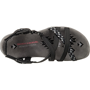 Skechers Women's Regga Slim Keep Close Gladiator Sandal,black,11 M US