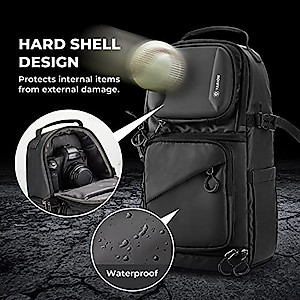 TARION Camera Sling Bag DSLR Sling Backpack for Photographers with Waterproof Rain Cover Tripod Holder Sling Pack Camera Bag Backpack Photography Slingpack Crossbody Bag for Hiking Travel Black TRS