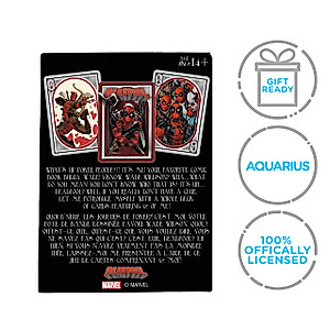 AQUARIUS Marvel Deadpool Playing Cards - Deadpool Themed Deck of Cards for Your Favorite Card Games - Officially Licensed Deadpool Merchandise & Collectibles - Poker Size