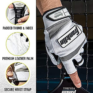 Franklin Sports Pickleball Gloves - Men's + Women's Adult Size Pickleball Gloves - Right Hand Glove for Pickleball + Racquetball - Pickleball Gear + Accessories - Righty - White - Adult Large