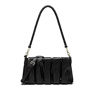 GRPKSSIB Women's Shoulder Purse PU Leather Clutch Ruched Handbag Dumpling Underarm Bag Crossbody Bag