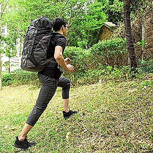 OUTLIFE Hiking Backpack 60L Lightweight Water Reasistant Trekking Bag Durable Outdoor Sport Daypack for Climbing Mountaineering Fishing Travel Cycling