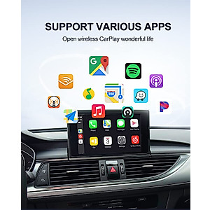HAYALI Wireless CarPlay Adapter, 3.0 Car Play Wireless Adapter Compatible with Factory Wired CarPlay Cars, Wired to Wireless CarPlay Dongle for iOS 10-15, Plug and Play Syncing with iPhone 6 and Up