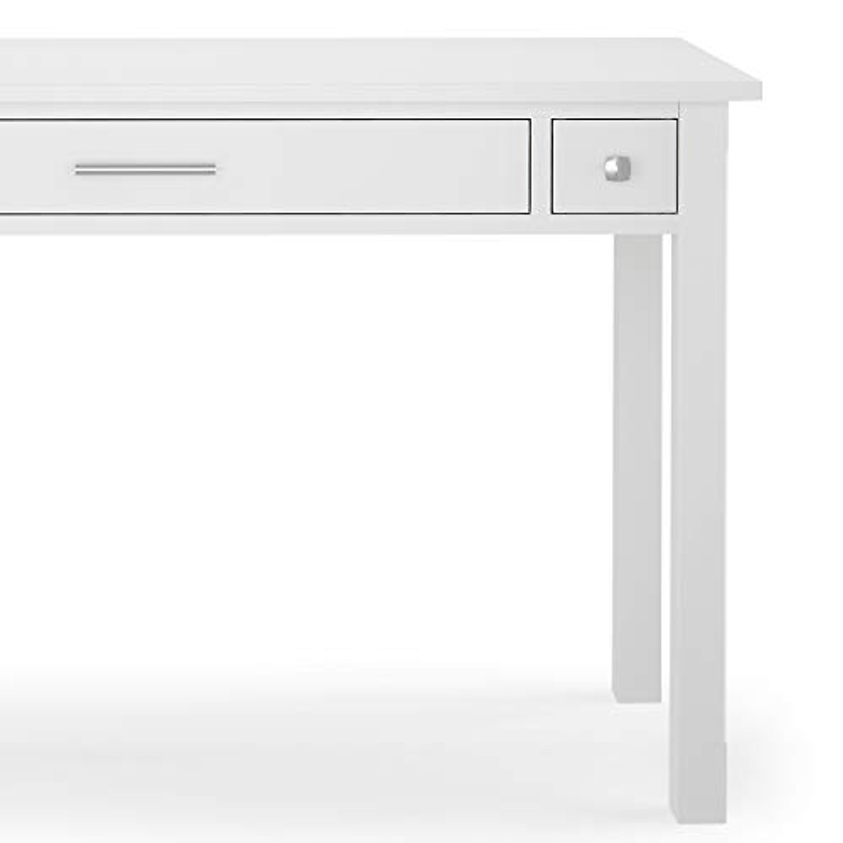 SIMPLIHOME Avalon SOLID WOOD Contemporary 47 Inch Wide Writing Desk in White, For the Office Desk, Writing Table, Workstation and Study Table