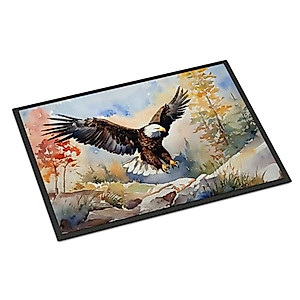 Caroline's Treasures DAC3213MAT Eagle Doormat Front Door Mat Indoor Outdoor Rugs for Entryway, Non Slip Washable Low Pile, 18H X 27W