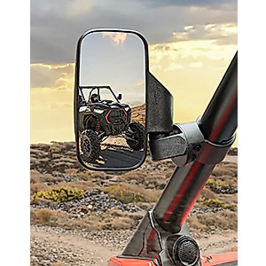 UTV Mirrors, KEMIMOTO UTV Side Mirrors Fits 1.6-2 IN Roll Cage Compatible with Pioneer Polaris RZR 900 1000 Can Am Kawasaki Mule Rhino YXZ Zforce Shatter Proof Tempered Glass