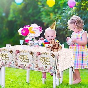 Gumwaqu Wonderland Birthday Tablecloth,Tea Birthday Decoration 3pcs Onderland Baby Shower Table Covers,Waterproof Plastic Wonderland 1st Birthday Tablecloth for Girls Tea Party Baby Shower
