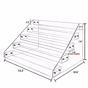 PMMASTO Tiered Spice Rack, Seasoning Organizer, Clear Acrylic Vertical Shelves Can Organizer for Countertop, Cabinet, Pantry, Kitchen Organization & Storage - 5 Tier