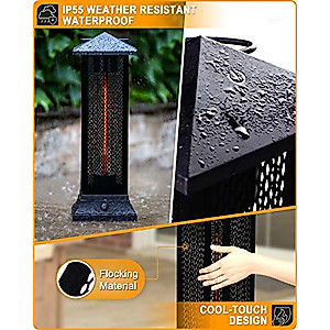 Star Patio Electric Patio Heater, Freestanding Outdoor Heater, 1500W Infrared Heater with Matte Black Finished, Tip-Over Protection, Silent Heating, IP55 Outdoor Heaters, STP1299-RMHD-M