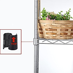 GIOTORENT 6-Tier Standing Shelving Metal Units, Adjustable Height Wire Shelf Display Rack for Laundry Bathroom Kitchen 16.6” x 11.6” x 63” (6-Tier-Down, Silver)