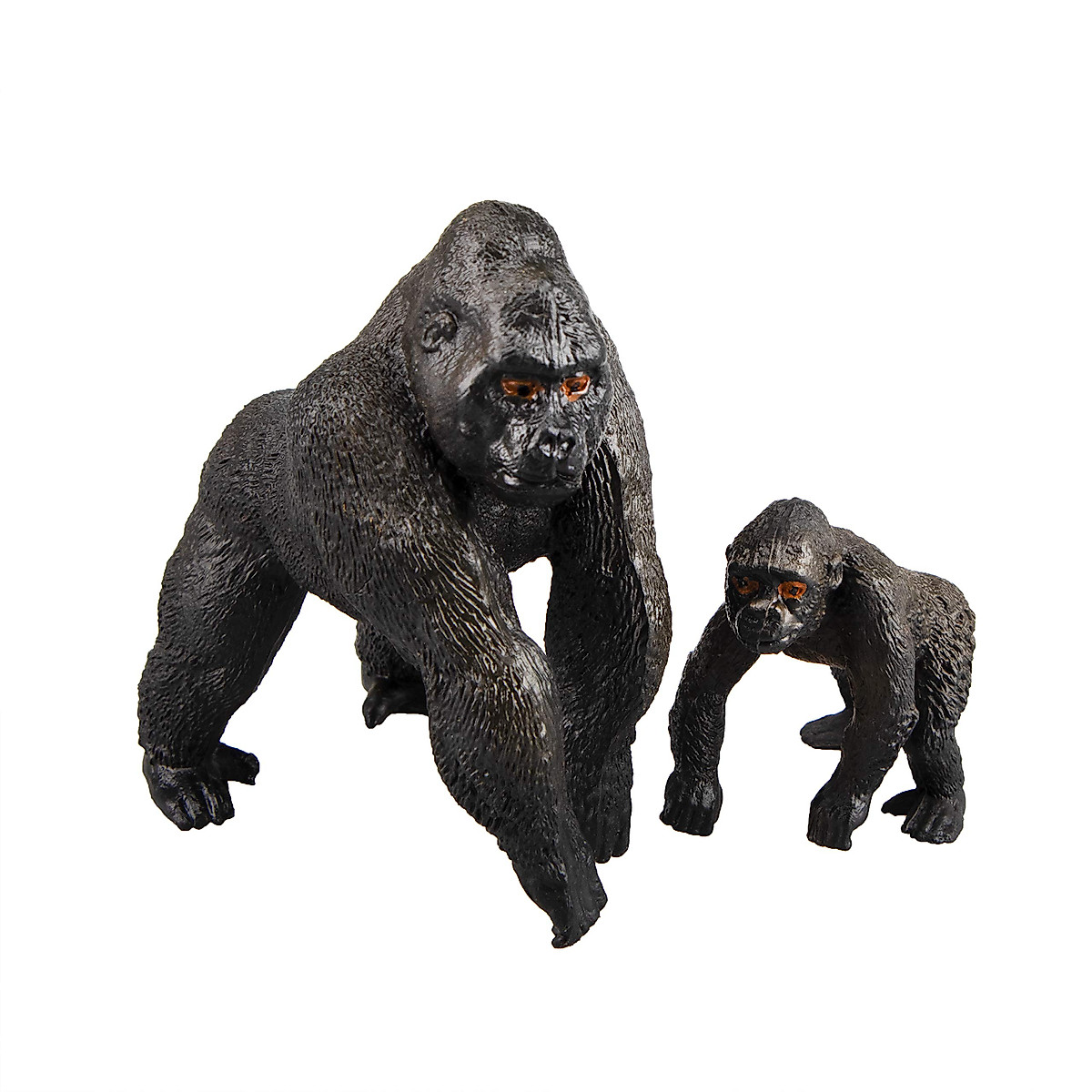 Toymany 14PCS Monkeys Gorillas Figurines Playset, Plastic Jungle Animals Monkey Toy Set Included Chimpanzee Mandrill Gibbons, Cake Toppers Christmas Birthday for Kids Todllers