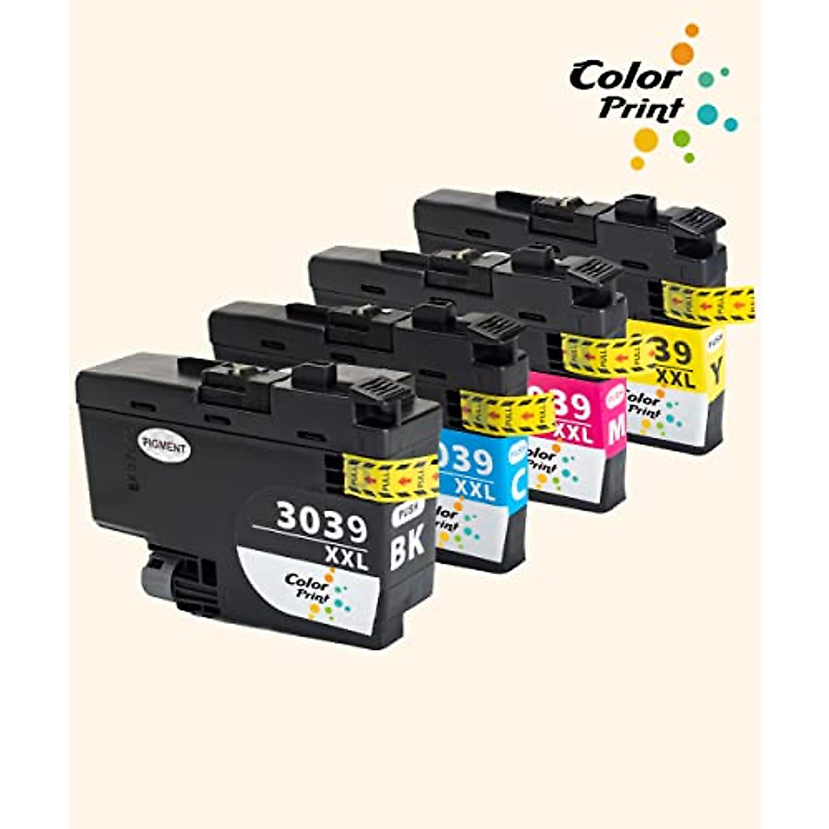(4-Pack, BCMY) ColorPrint Compatible LC-3039 Ink Cartridge Replacement for Brother LC3039BK LC3039XXL LC3039 XXL Work with MFC-J5945DW MFC-J5845DW MFC-J5845DWXL MFC J6545DW J6545DWXL J6945DW Printer