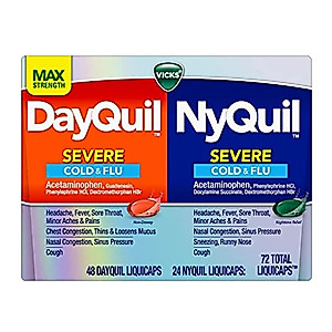 Vicks DayQuil and NyQuil Severe Cough, Cold, & Flu Relief LiquiCaps Convenience Pack (72 ct.)