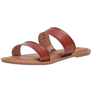 Amazon Essentials Women's Two Band Sandal, Tan, 6