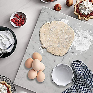 Soulscrafts Natural Bianco Carrara Marble Cheese Pastry Board and Cutting Board 16x12x0.5 Inch