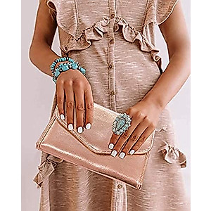 Altitude Boutique Travel Jewelry Organizer Roll Foldable Jewelry Case for Journey Packing Vacation-Rings, Necklaces, Bracelets, Earrings (Rose Gold, Medium)