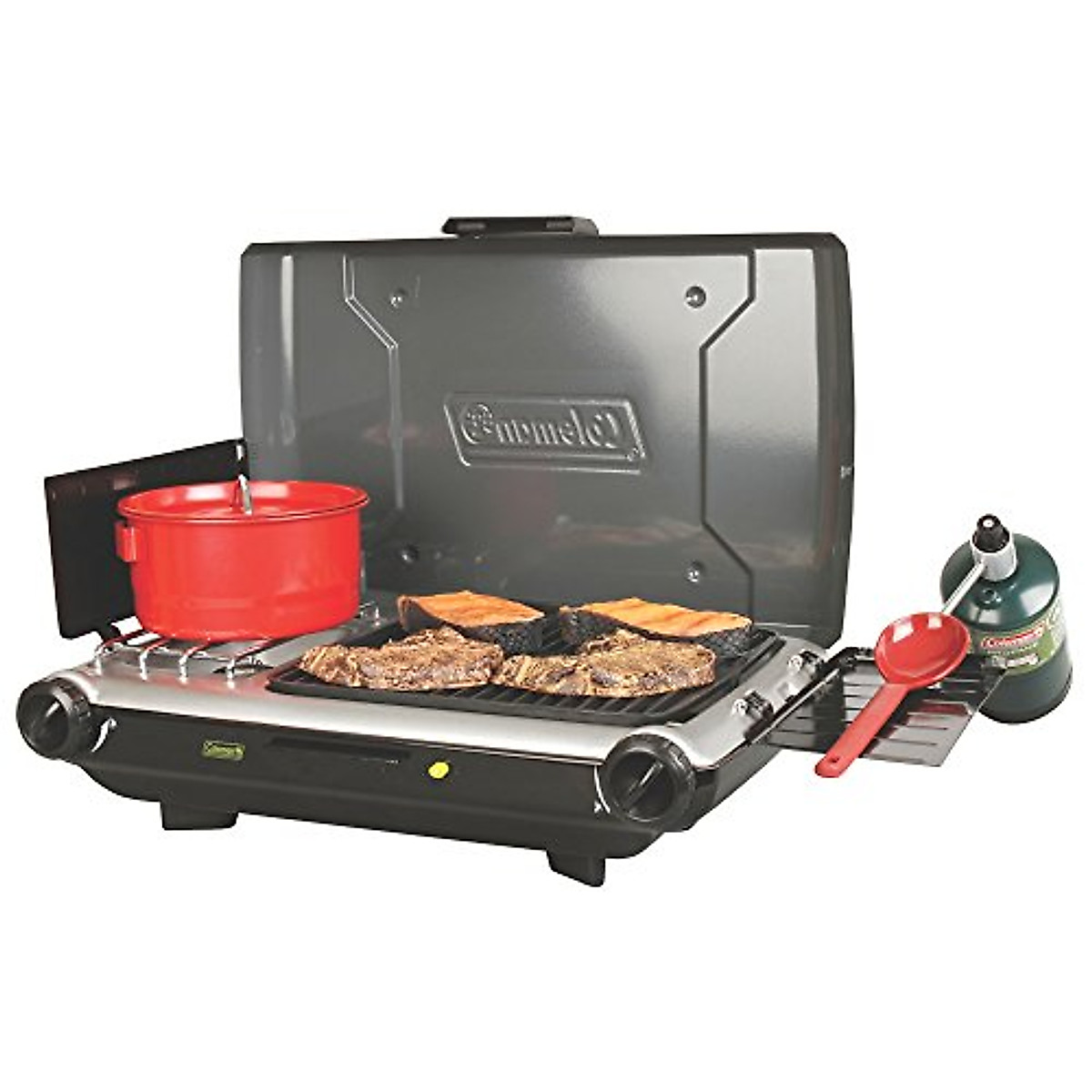 Coleman Camp Propane Grill/Stove+ , Black and Silver