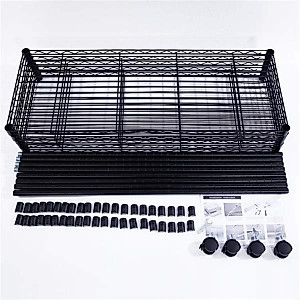 MAXMYE 5-Layer Iron Shelf, Shelving Storage Unit on 1.5'' Wheel Casters, Metal Organizer Wire Rack, Plastic Coated Storage Cabinet (35.43" x 13.78" x 65") for Living Bedroom/Kitchen/Office