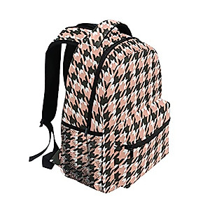 Houndstooth Tartan Tweed Laptop Backpack 16 Inch Large Backpack for Women Men School Business Work Travel Backpack