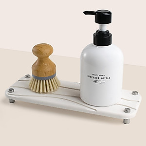 MZYOUHUO Fast Drying Stone Sink Tray, Bathroom Instant Dry Sink Organizer, Diatomaceous Earth Water Absorbing Stone Tray for Sink, Sink Drying Stone for Kitchen Counter (White