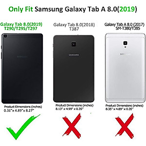 BMOUO for Samsung Galaxy Tab A 8.0 2019 Case SM-T290/T295, Galaxy Tab A 8.0 Case 2019, Shockproof Light Weight Protective Handle Stand Kids Case for Galaxy Tab A 8.0 inch 2019 Without S Pen - Blue