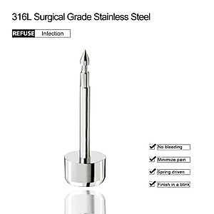 YASPIT Ear Piercing Gun Kit,Ear Nose Navel Body Hole Piercing Machine, Professional Tool For Salon Home Use (Black)