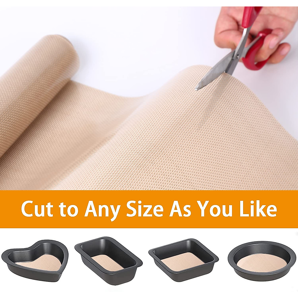 Silicone Baking Mat Roll 12" x 79", Non Stick Baking Sheet Cut to Size Silicone Mat, Reusable Air Fryer Liners, Heat Resistant Mats for Countertop, Oven Liners, Pastry Mat