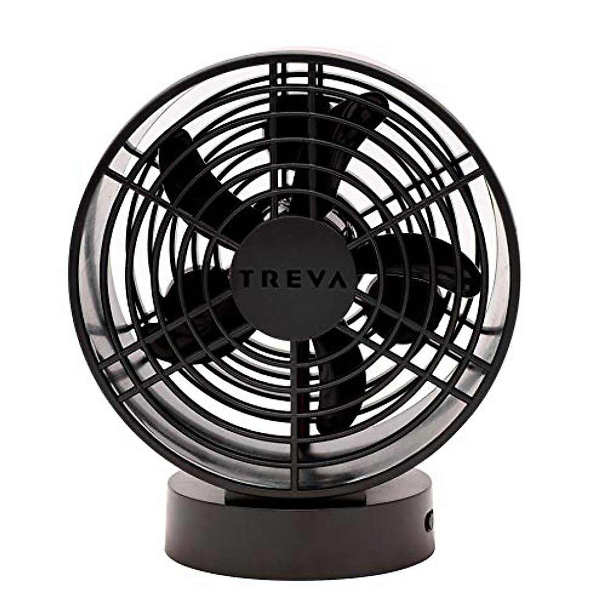 Treva 5" Aromatherapy Diffuser Fan - 2 Speed Air Flow - Faux Wood Design with Reusable Fragrance Pads - Portable USB and Battery Operated Personal Cooling Device