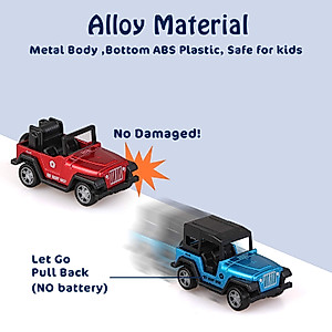 kramow Cars Toys Pull Back Vehicles, Model Vehicles Toy for Baby Toddler Boys Girls, 4 Pieces Pack