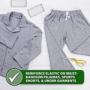 Mandala Crafts White Elastic Bands 3/8 Flat Elastic Cord Stretch Strap - 10mm 50 Yds Roll of Elastic Straps Braided Elastic Band - 3 8 Inch Elastics for Sewing and Elastic Crafting