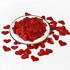 MiKoom Valentine's Day Decoration Heart Shape Petals, 500 Pcs Heart Confetti Red Heart Sponge Petals for Romantic Night, Wedding Birthday Party Supplies Decor