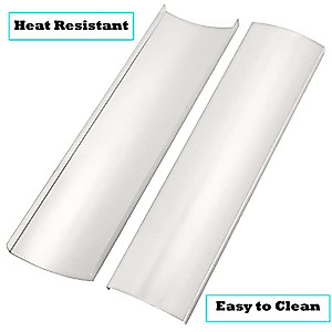 SUONA 15 5/8 Inch SS Heat Plates Shield for Kenmore 148.45961610 148.23683310 148.20125510 148.16656011 148.34176411 Grill Replacement Parts for Master Forge P3018 SH3118B Heat Diffuser 4 Pack ST-45-4