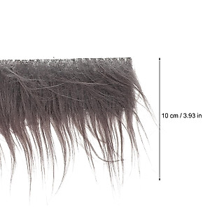 HOODANCOS 4pcs Artificial Fur Fabric 59.06"L x 1.97"W Shaggy Fur Patches Squar Faux Fur Strip for DIY Craft Clothing Hat Sewing Costume