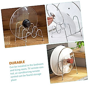 Alipis Accessory Lid Cutting Plates Holder Kitchen For Cookware Storage Steel Dish Pan Holding Drying Plate Organizer Drainer Board Saucepans Wok Pantry Rack Stainless Cup Rest Cupboard