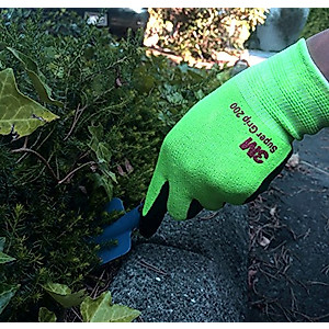 3M Super Grip 200 All Day Comfort Nitrile Foam Coated Work Gloves-10 Pairs (Large, Gray)