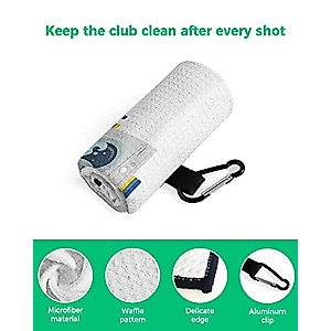 ARTSHOWING Laundry Washing Machine Golf Towel 24x16in, Absorbent Water Quick Dry Microfiber Golf Towel with Clip, Soft Sports Towel Golf Accessory for Men Women, Gift for Golf Fan,