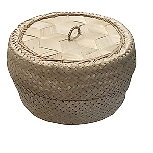 Charmmii Thai kra-tip sticky rice heart shape bamboo basket handmade steamers cookware - 6 inch for home decoration, restaurant or collectible item