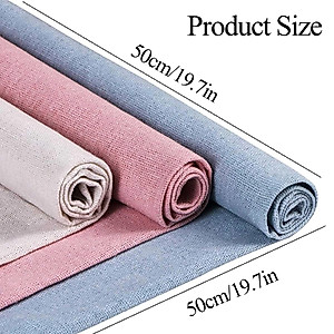 4pcs Nature Linen Needlework Fabric, Kurilai Solid Colour Embroidery Fabric, Square Linen Cloth Crafts Accessories for Making Garment Craft, Cross Stitch, Needle Embroidery, DIY Decoration (19x19inch)