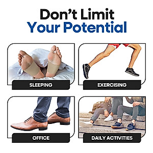 Arch Supports for Plantar Fasciitis Relief | Compression Sleeve Foot Brace For Heel Pain, Bone Spurs, Flat Feet, High Arches | Copper Infused Arch Support Bands for Women & Men Over Socks Fit Most