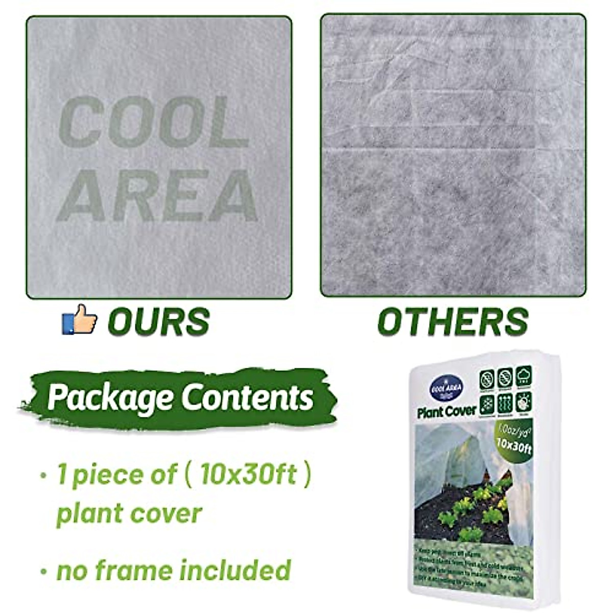 Cool Area Plant Covers Freeze Protection 10x30 ft 1.0oz Resuable Frost Cloth Blanket Floating Row Cover Garden Fabric for Winter Outdoor Vegetables Plants Against Pest Insects