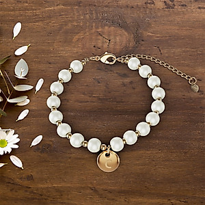 Flower Girl Proposal Bracelet, Dainty Gold Initial Charm Bracelet for Girl, Letter Name Bracelet Girls Jewelry Birthday Wedding Party Gift (C)