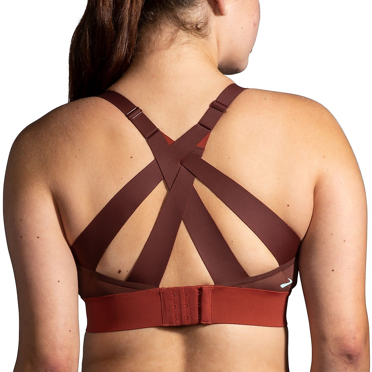 Brooks Women's Interlace Sports Bra for High Impact Running, Workouts & Sports with Maximum Support - Copper/Run Raisin - 30 A/B